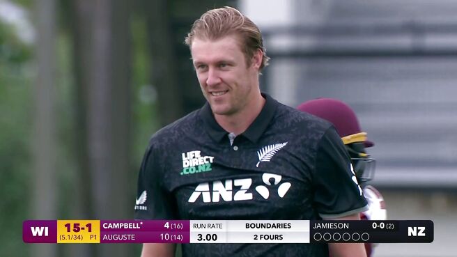 Watch Wicket! Jamieson Gets Campbell As Tickner Grabs A Sharp Catch ...